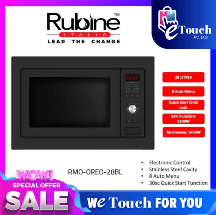 RUBINE 28L Built-in Microwave Oven with Grill Function [ RMO-OREO-28BL ...