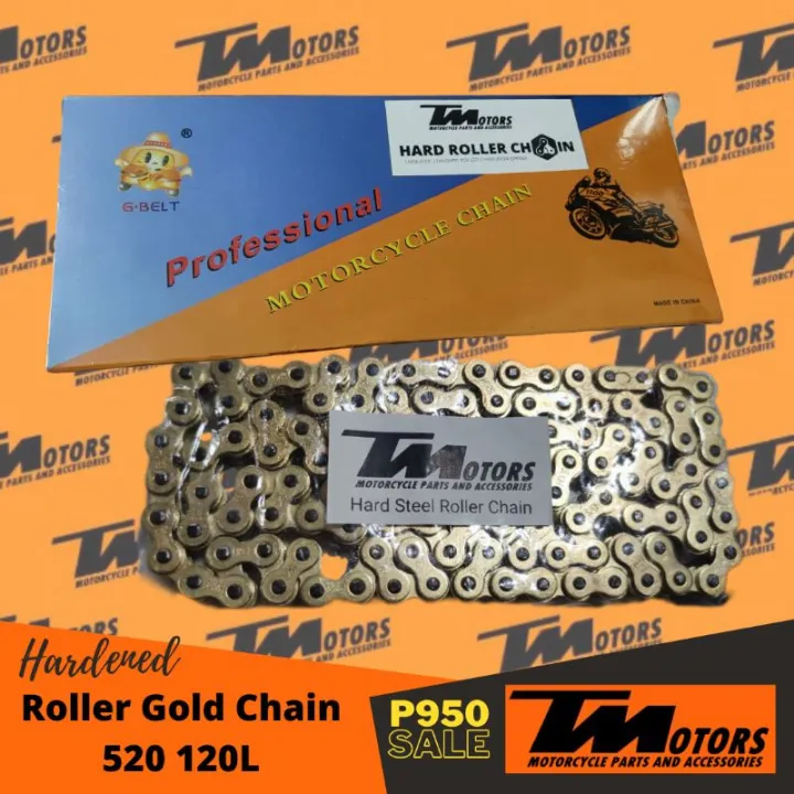 Hardened Roller Gold Chain 520 120L (non-oring) for KTM 200/390 and Dominar 400ACD | Lazada PH