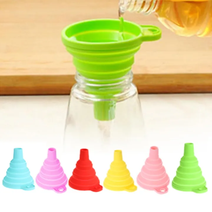 Collapsible Funnel Silicone Foldable Funnel for Water Bottle Hopper Foldable Kitchen Funnel for ...