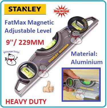 STANLEY FATMAX MAGNETIC ADJUSTABLE LEVEL 9'' 229MM ALUMINIUM WATER ...