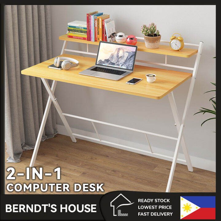Foldable Office Desk Computer Desk Simple Folding Study Table (Long 80 ...