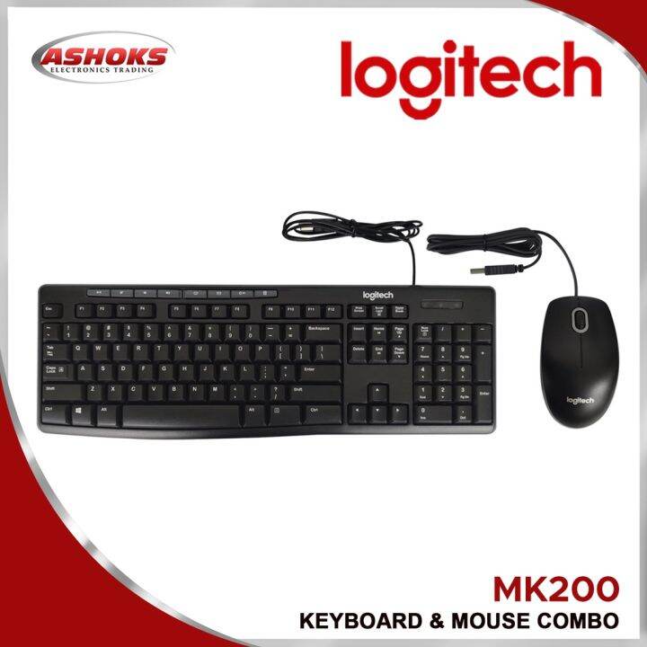 And[ Logitech Mk200 Media Corded Keyboard And Mouse Combo Plug And Play