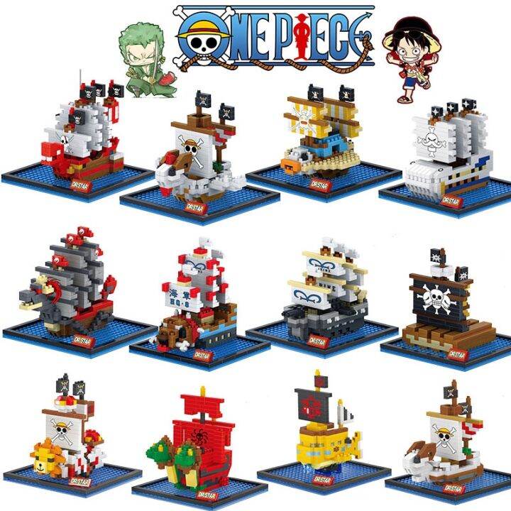 ⊙۞ One Piece Building Blocks Pirate Ship Thousand Sunny Bricks Anime ...