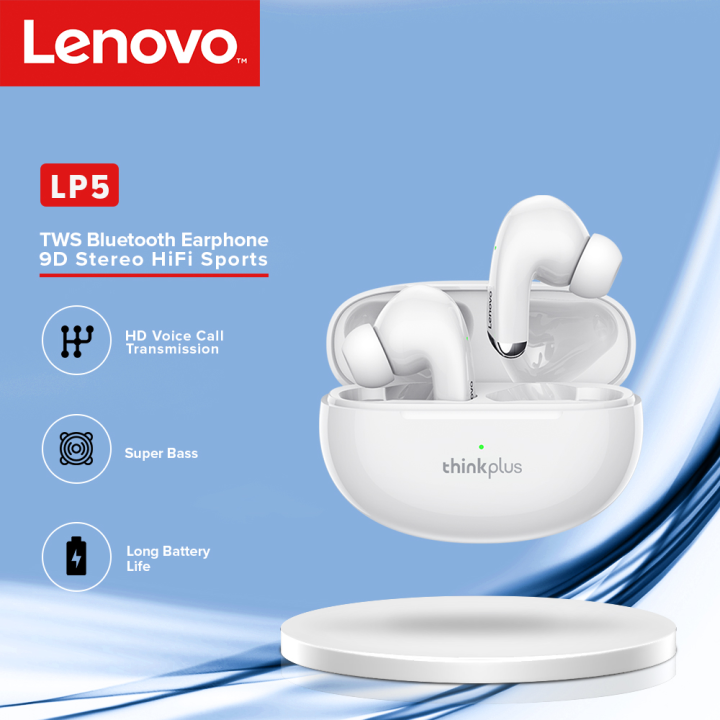 Lenovo Thinkplus LP5 Wireless Earbuds BT5.0 TWS Bluetooth Earphones ...
