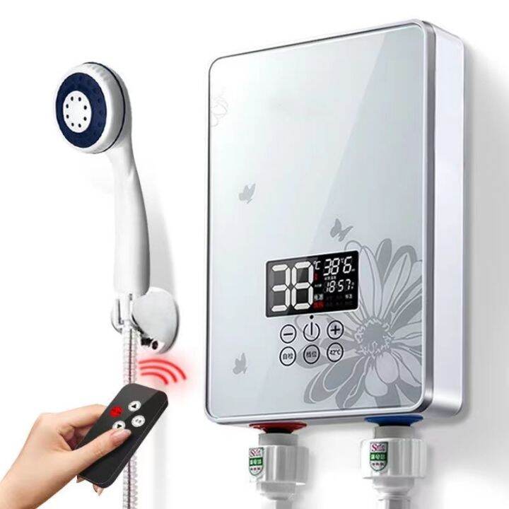 ღWater Heater Shower Electric Heater 6000W Fas t Heating Smart Touch Remote Control Instant ...