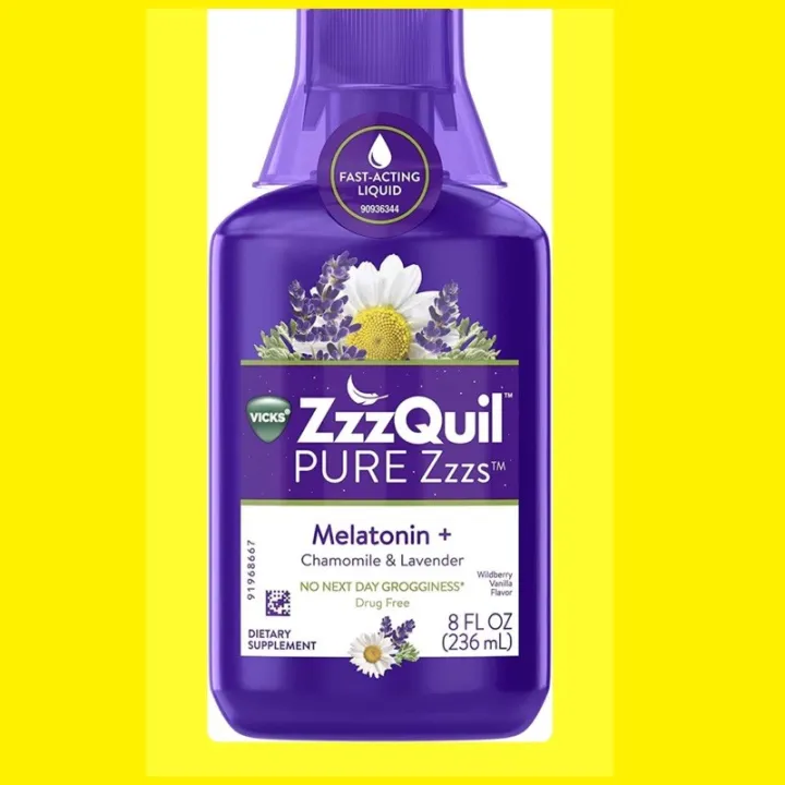 Vicks Nighttime Sleep-Aid ZzzQuil Pure Zzzs, Melatonin Sleep Aid Liquid ...