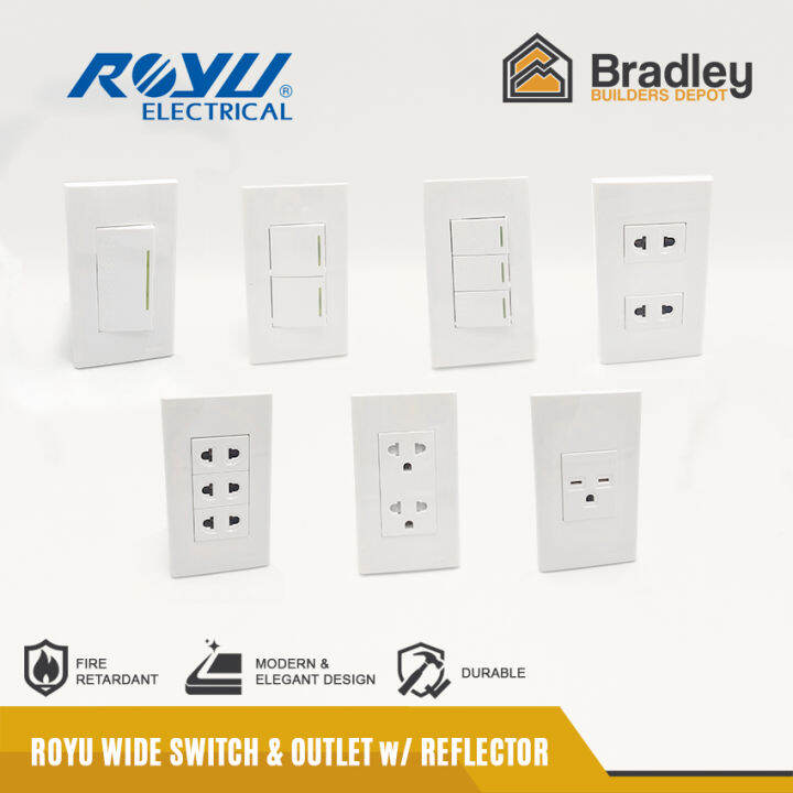 Royu Modern Switch and Outlet Set w/ Reflector(Wide Series) | Lazada PH