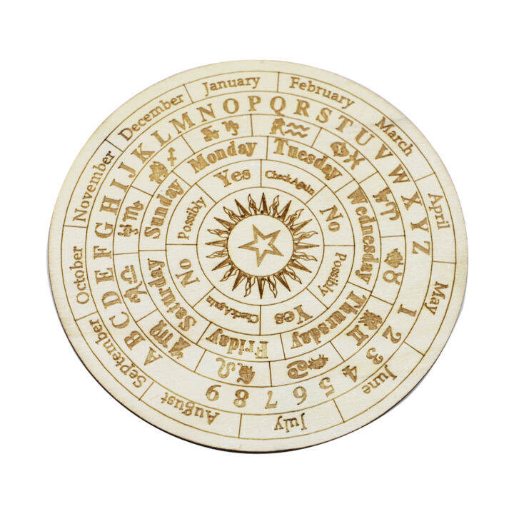 Star Pendulum Board Wooden Dowsing Divination Board Round Metaphysical ...