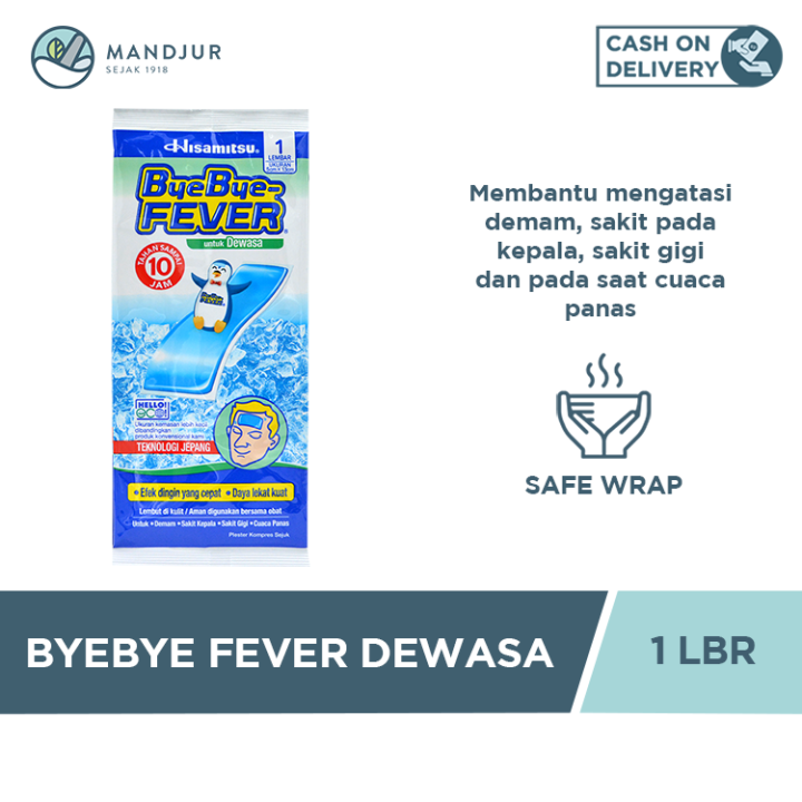 Byebye Fever Dewasa 1 lembar - Plaster Kompres Demam untuk Dewasa ...