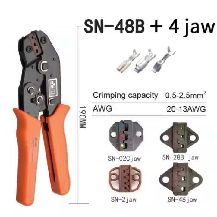 SN-28BSN-48B Orange blue European bare terminal crimping pliers ...