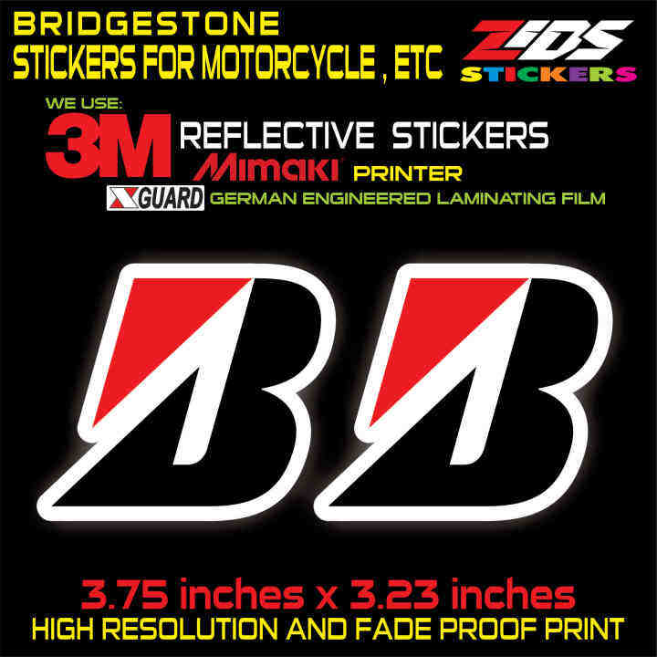 bridgestone logo 3M reflective printed laminated sticker for cars ...