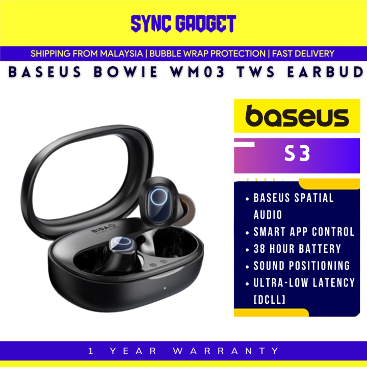 BASEUS BOWIE WM03 True Wireless Earbud [Spatial Audio I 38hour Battery ...