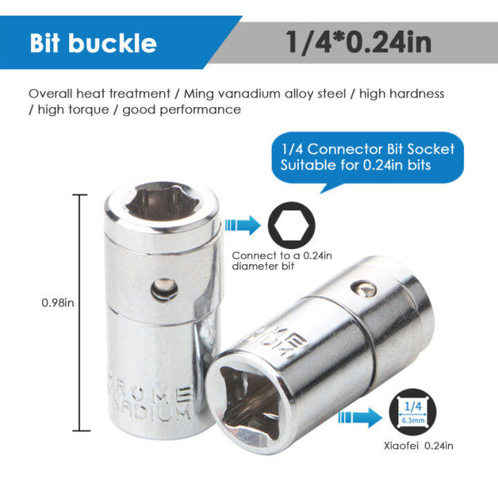 4pcs 1/4" Ratchet Socket Head Square Drive To Hex Socket Bits Converter ...