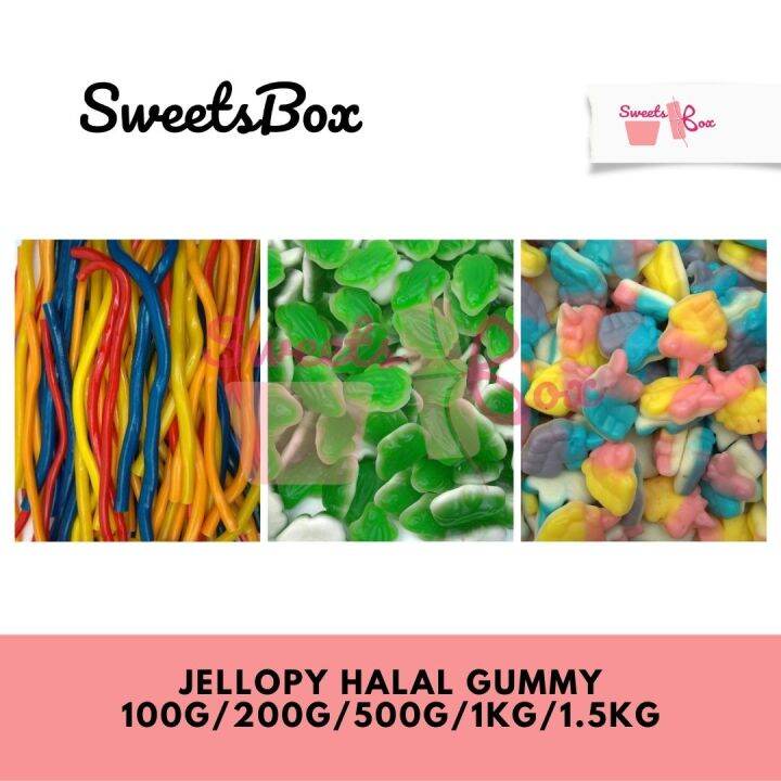 Sweetsbox | Jellopy Halal Gummy Candy - 100g/200g/500g (Repacked) - Tidbits - Snack - Gula-Gula ...