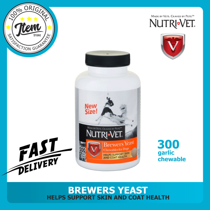 Nutrivet Brewers Yeast Skin and Coat Health 300 Garlic Chewables ...