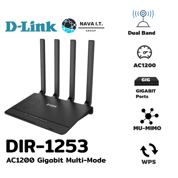 D-Link DIR-1253 Dual Band AC1200 Gigabit Multi-Mode Router Router ...