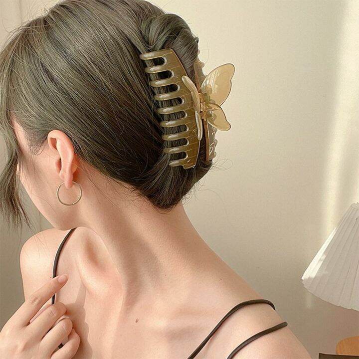 GUDAN สง่างามเรียบหรู สาวๆ สีเยลลี่ คลิปจับขนาดใหญ่ คลิปปลาฉลาม ...