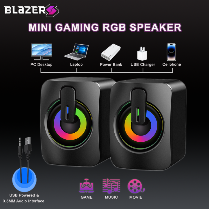 Mini PC RGB Speaker Desktop Surround Stereo Computer Speaker Gaming ...