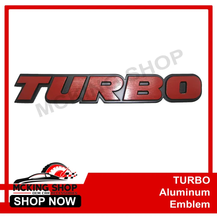 TURBO Aluminum Badge Emblem Red | Lazada PH