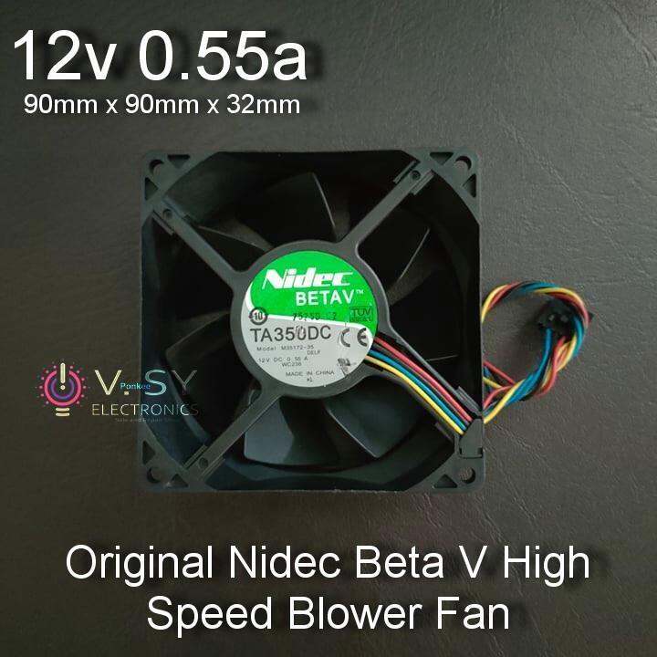 Original Nidec Beta V Highspeed 12v dc 0.55a Blower Cooling Exhaust ...