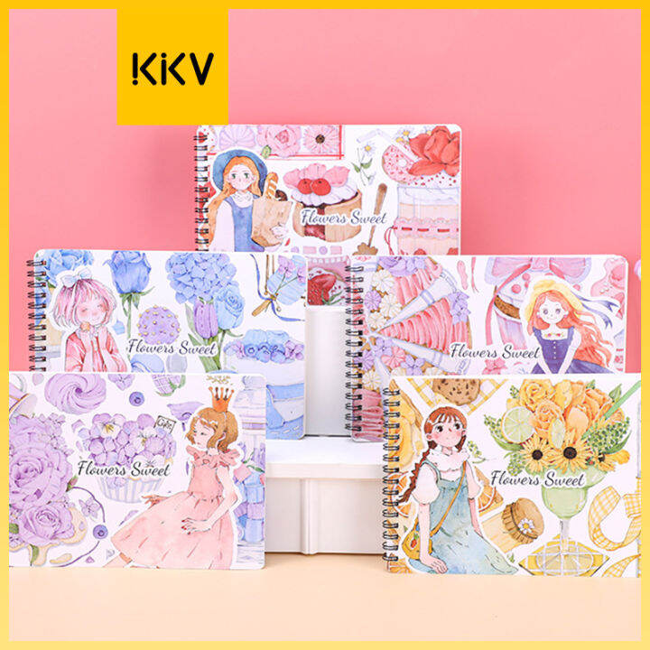 KKV Ledai Flower Girl Cute Cartoon Hand Ledger Little Girl Loose-Leaf ...