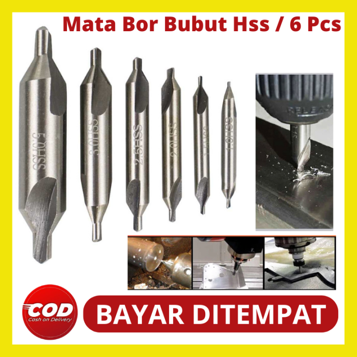 Set Mata Bor Pusat Presisi 6 PCS / Mata Bor Bubut / Peralatan Mata Bor ...