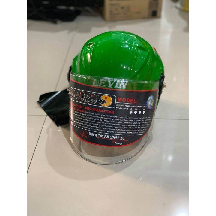 LEVIN HALF FACE HELMET GREEN XL | Lazada PH