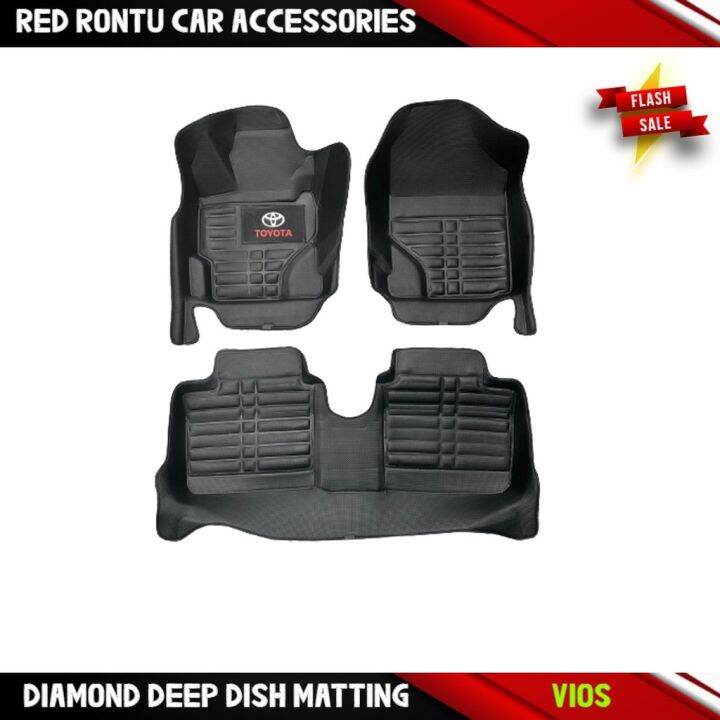 Toyota Vios 2008-2023 Premium Diamond Deep Dish Car Floor Matting ...