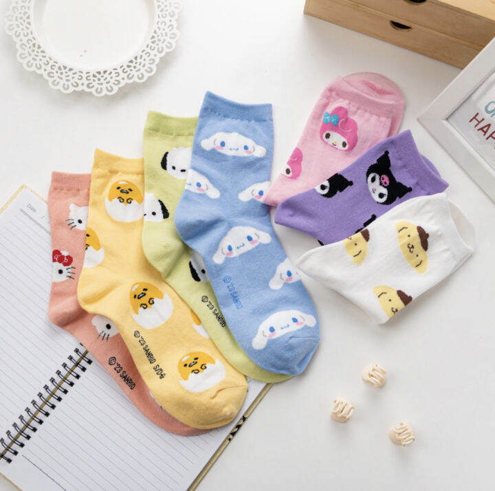 Korean Socks - Kitty Cinnamoroll Melody Kuromi Scattered Socks - Iconic ...