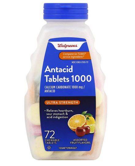 Walgreens Ultra Strength Antacid/Calcium Supplement Chewable Tablets ...