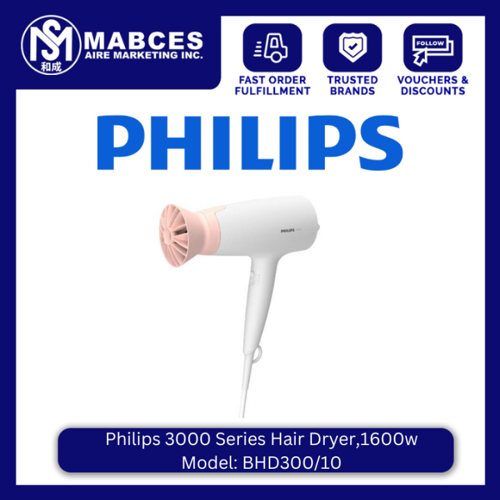 Philips 3000 Series Hair Dryer, 1600w BHD300/10 | Lazada PH