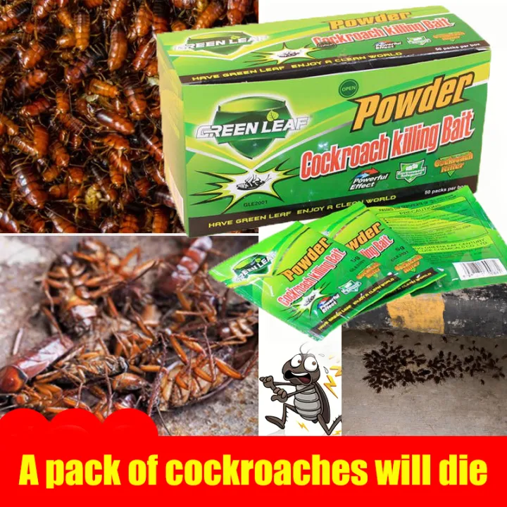 50PCS Effective Green Leaf Powder Cockroach Killing Bait -- pests ...