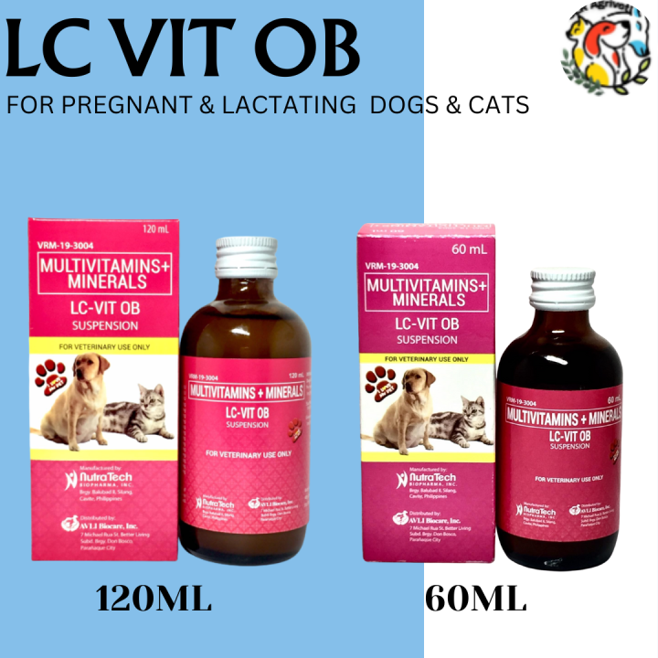 [CLR AGRIVET] LC VIT OB FOR PREGNANT AND LACTATING DOGS & CATS (60ML ...