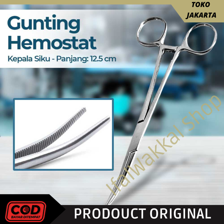 (ORI) Gunting Operasi Medis Hemostat Elbow 12.5cm - J4-682 ...