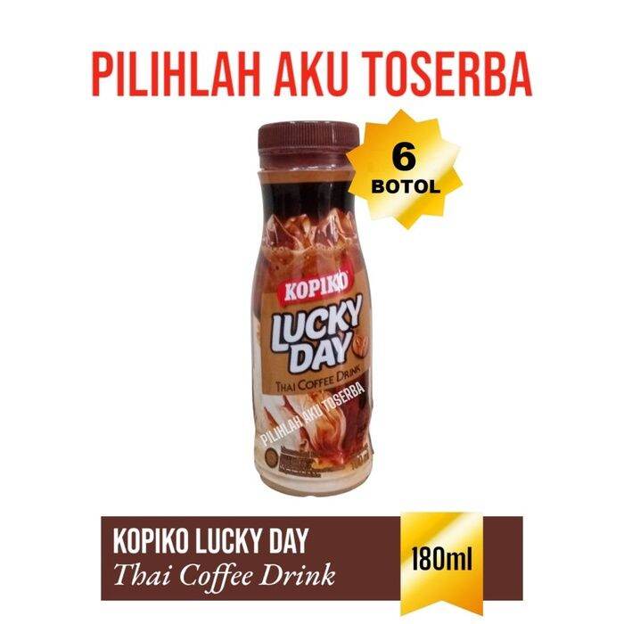 KOPIKO LUCKY DAY Thai Coffee Drink 180 ml - ( HARGA 6 BOTOL ) | Lazada ...
