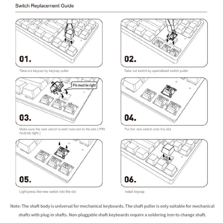 Kailh Box Switch for Mechanical Keyboard RGB 3pin Linear Clicky Tactile ...