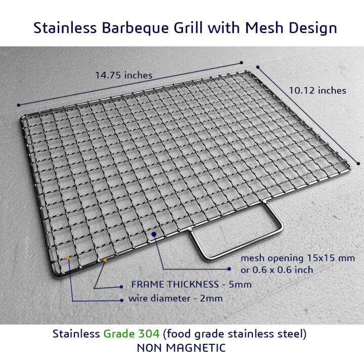 Stainless Parilya with Mesh Design for Barbeque Grilling Roasting ...