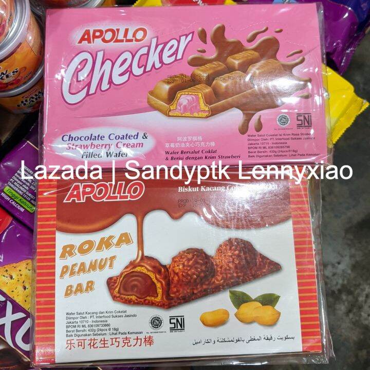 Apollo Checker Apolo Chocolate Coated Coklat Strawberry Wafer Salut ...