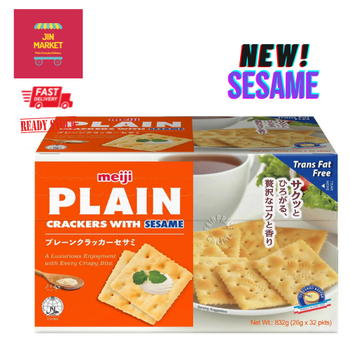 [NEW][Halal] MEIJI Plain Cracker 832G Sesame | Lazada