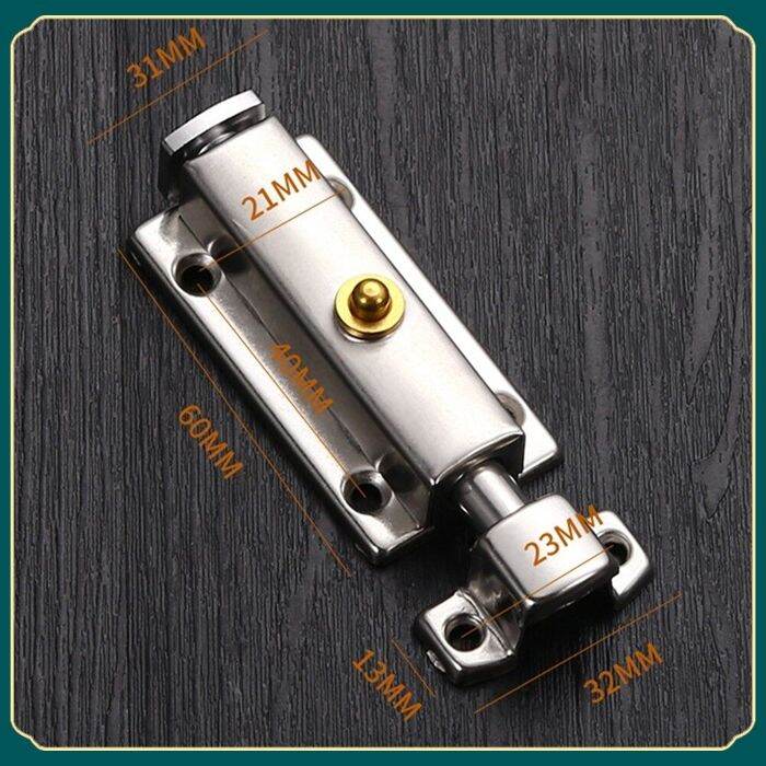 Stainless Steel Self-elastic Latch Button Door Latch Bolt Lock Sliding ...