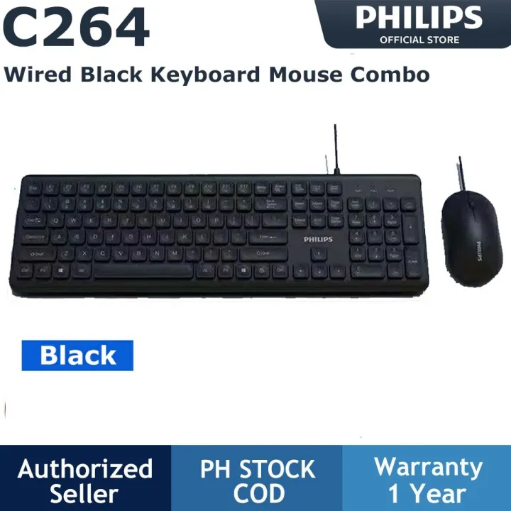 Philips C294/C234/C264/C314/C315/C354 Mechanical feel Wired Gaming keyboard mouse combo Color ...