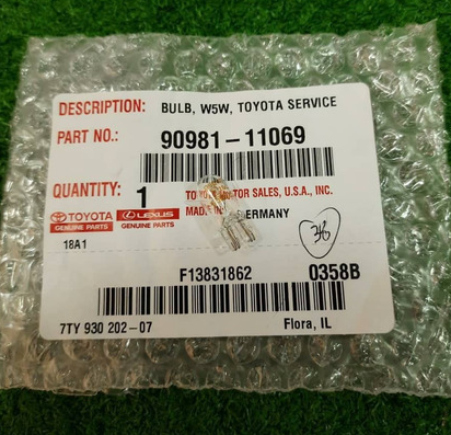 (ของแท้) 90981-11069 หลอดไฟ ไฟหรี่ โตโยต้า วีออส Toyota vios gen3 ปี ...