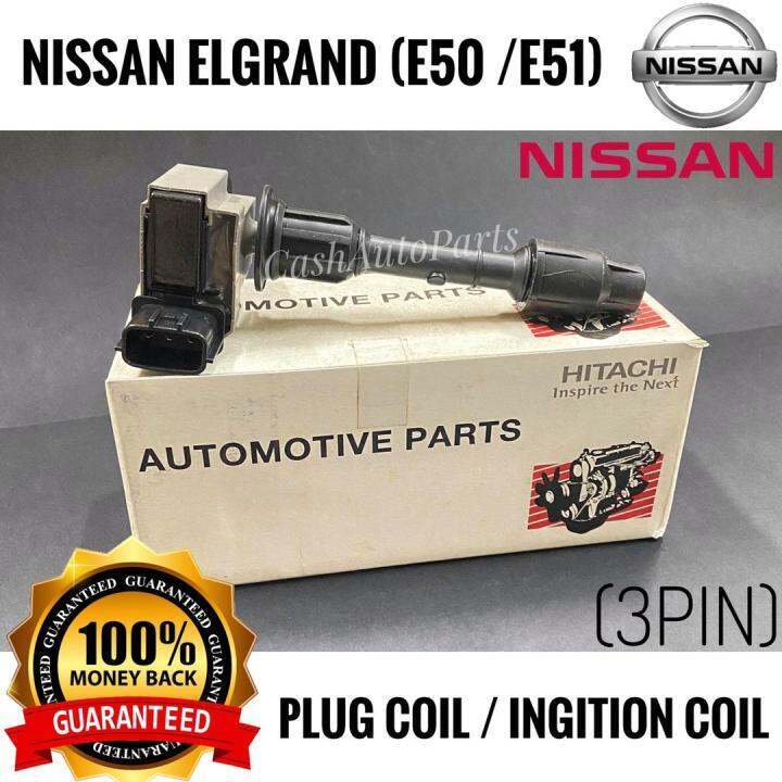 ORIGINAL HITACHI NISSAN ELGRAND E50 E51 IGNITION COIL SPARK PLUG COIL (3PIN) READY STOCK HIGH ...