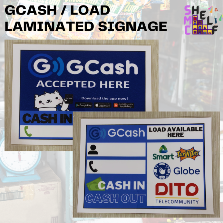 SMC SHELF Gcash / Paymaya / Loading Laminated Signage, water proof and ...