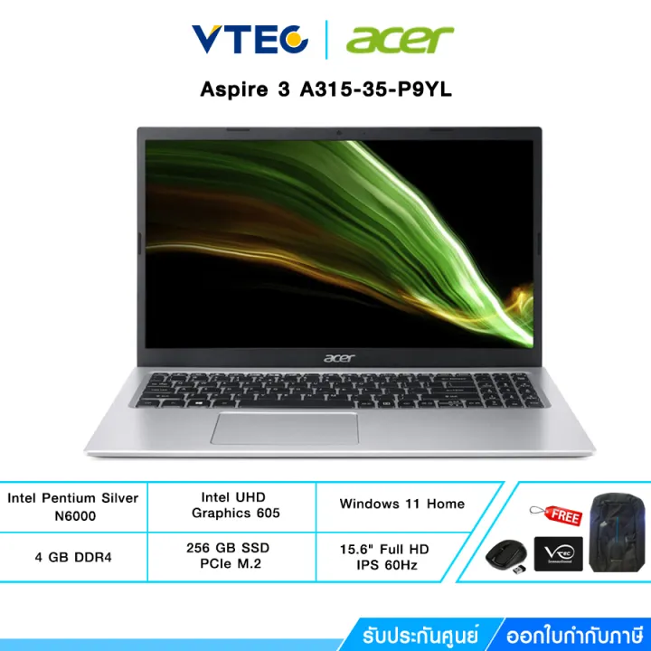 ACER Notebook(โน้ตบุ๊ค) Aspire 3 A315-35-P9YL (Pure Silver) by Vteccomputer | Lazada.co.th