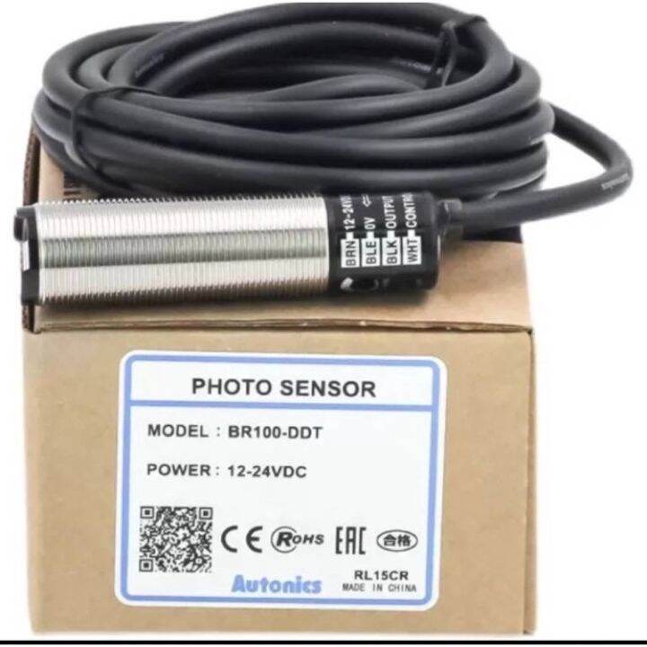ออกบิลได้ BR100-DDT BR100DDT Photo sensor M18 ชนิด NPN ระยะจับ 10CM ไฟ12-24VDCราคา550ฟรีส่งร้าน ...