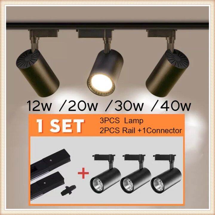 【READY STOCK】 Spot Light Ceiling Light Led Track Light Set Complete Set ...