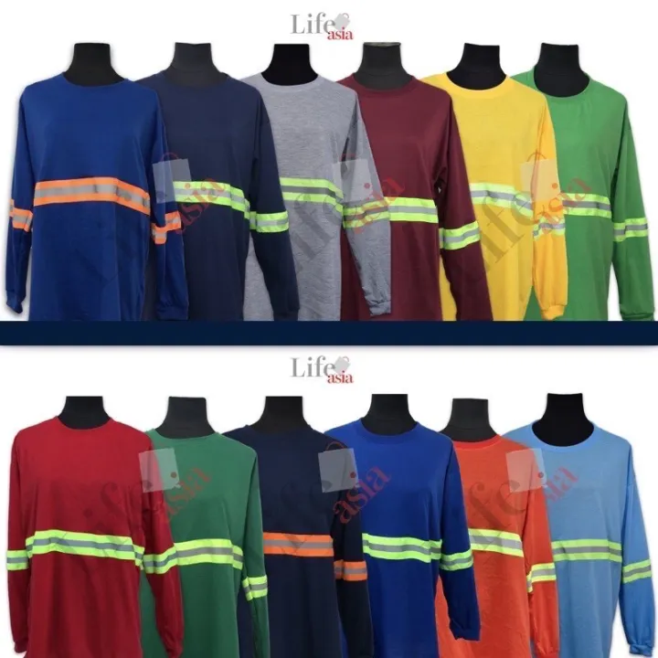 【Hot】 Mens Cotton with Neon Reflector Long Sleeved Shirt FREESIZE ...