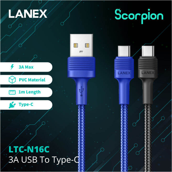 Lanex 3A USB To Type-C Data Cable-LTC-N16C | Lazada