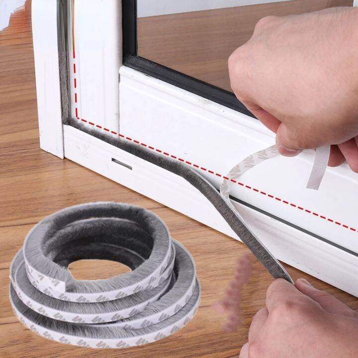 5M Self Adhesive Weather Stripping Brush Strip Sliding Windows Sealing ...